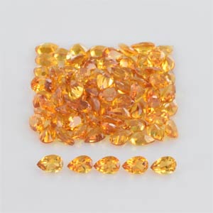 21.63ctw 8x6x4mm Pear Yellow Citrine Excellent Eye Clean AAA+