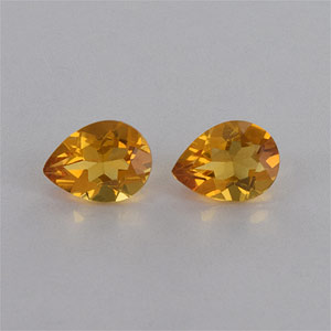 1.96ctw 8x6x4.2mm Pear Yellow Citrine Excellent Eye Clean AAA+
