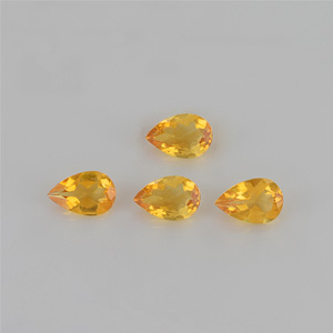 4.25ctw 9x6x3.90mm Pear Yellow Citrine Excellent Eye Clean AAA