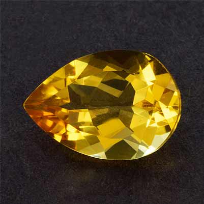 1.02ctw 8x6x4.10mm Pear Yellow Citrine Excellent Loupe Clean AAA+
