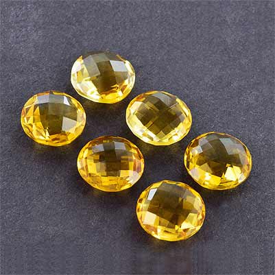 18.59ctw 10x10x5mm Round Yellow Citrine Excellent Eye Clean Top Grade