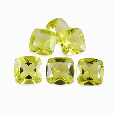 14.78ctw 9x9x5.3mm Cushion Yellowish Green Lemon Quartz Excellent Loupe ...