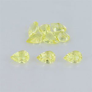 3.16ctw 6x4x2.9mm Pear Yellowish Green Lemon Quartz Very Good Eye Clean AAA