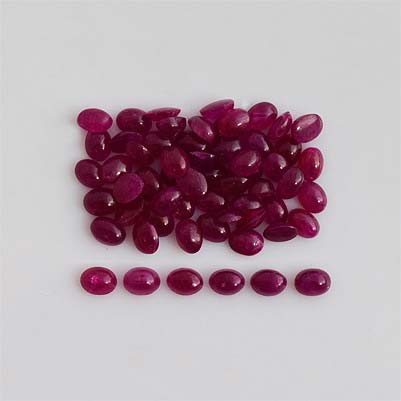 14.13ctw 4x3x2mm Oval Red Ruby Translucent Surface Clean AA