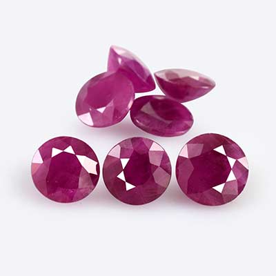 6.63ctw 5.5x5.5x3.2mm Round Red Ruby Opaque Included AA+