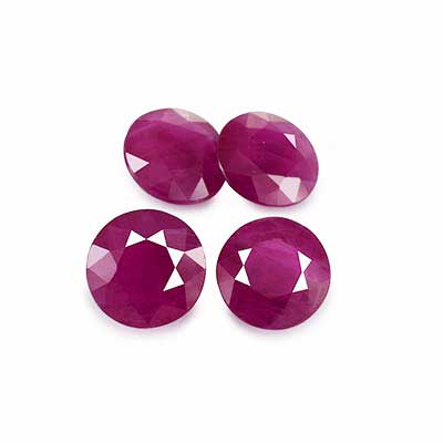 9.11ctw 6x6x3.5mm Round Red Ruby Translucent Included AA+