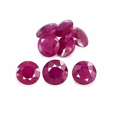 6.63ctw 5.5x5.5x3.2mm Round Red Ruby Opaque Included AA+