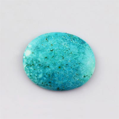 22.03ctw 27.1x22.2x5mm Oval Blue Turquoise Opaque Surface Clean AA+