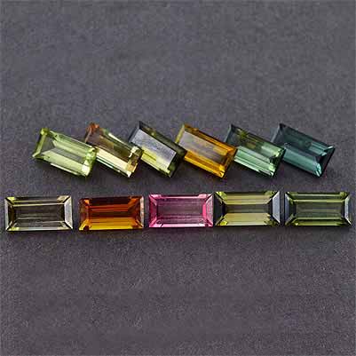 3.94ctw 4x3x1.5mm Oval Multi Color Tourmaline Very Good Eye Clean AAA
