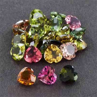 10.99ctw 5x5x3.2mm Heart Multi Color Tourmaline Excellent Eye Clean Top ...