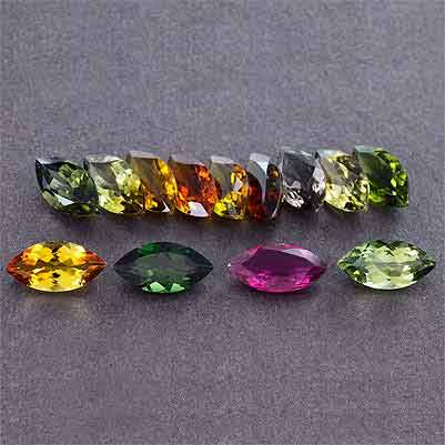 13.40ctw 2.5x2.5x1.7mm Round Multi Color Tourmaline Excellent Eye Clean ...