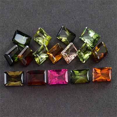 10.99ctw 5x5x3.2mm Heart Multi Color Tourmaline Excellent Eye Clean Top ...